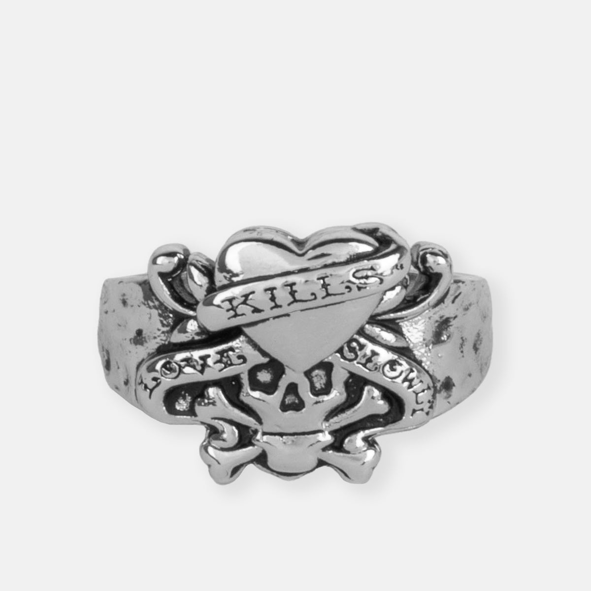 Ed Hardy Love Kills Slowly Cast Signet Ring - Silver – Ed Hardy UK