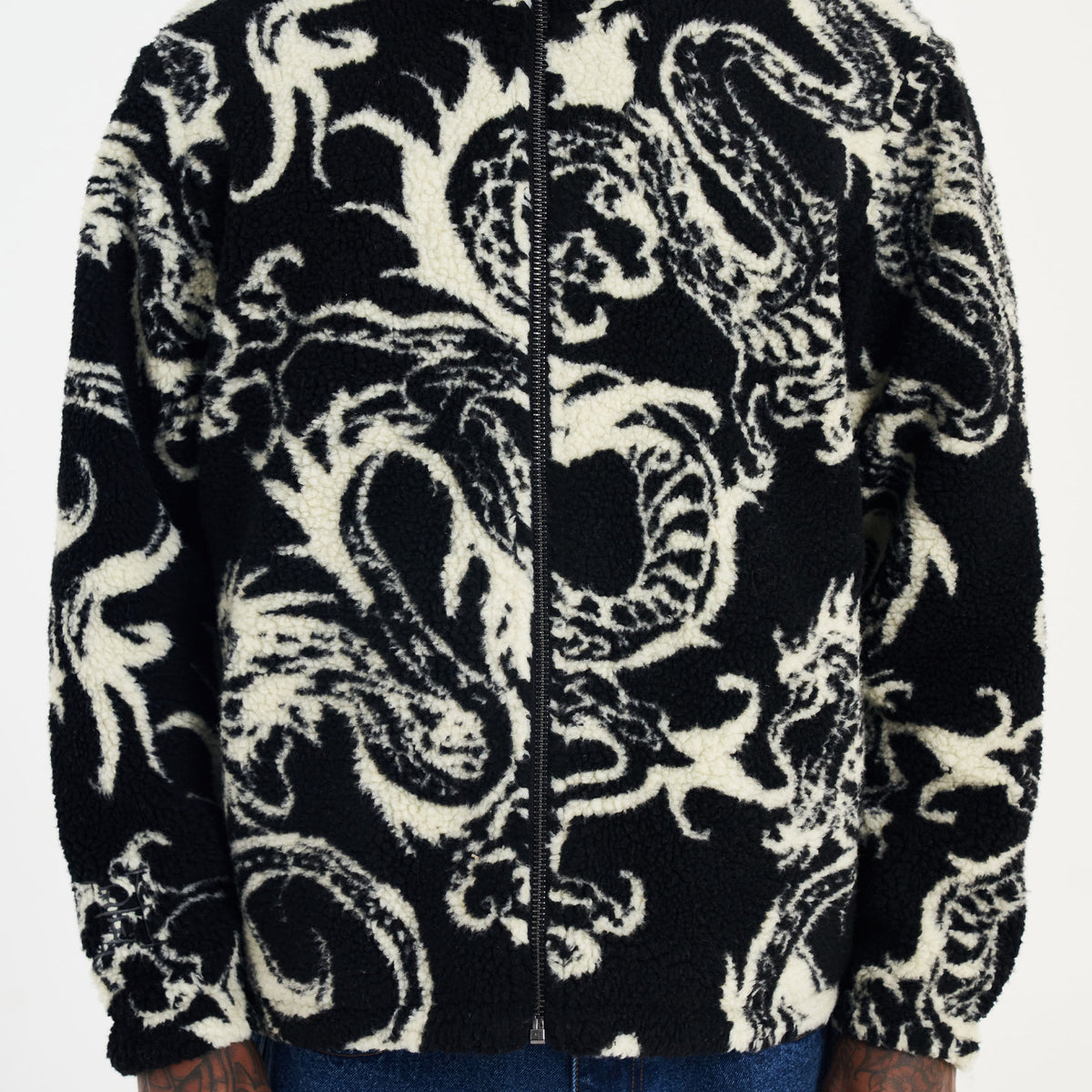 Mens Drag Battle Aop Fleece Jacket - Black/Beige – Ed Hardy UK