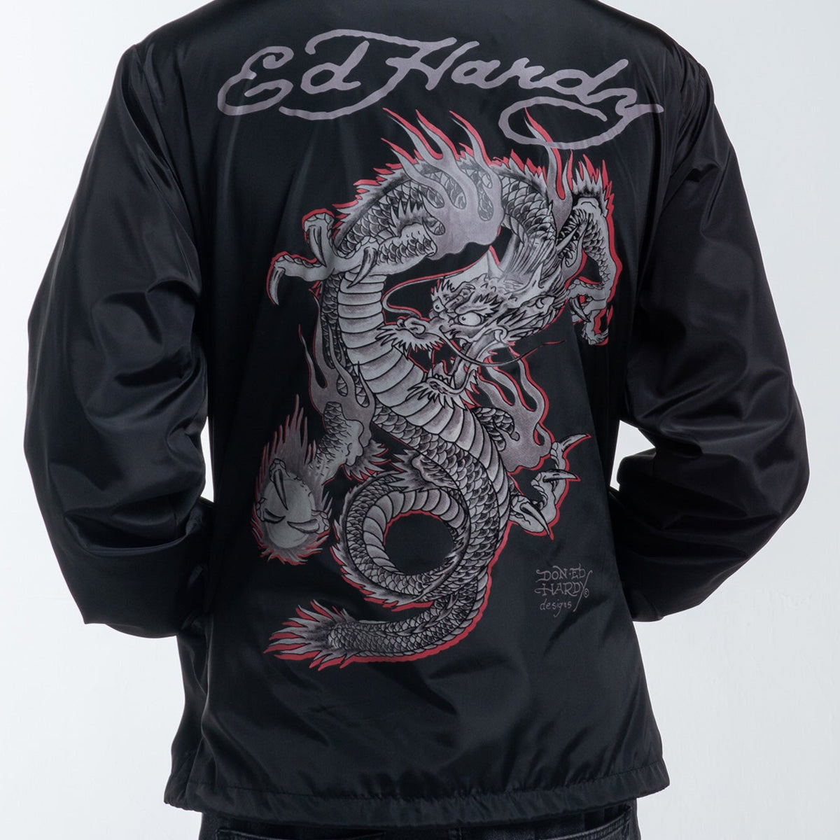 Mens Fireball Dragon Coach Jacket - Black – Ed Hardy UK