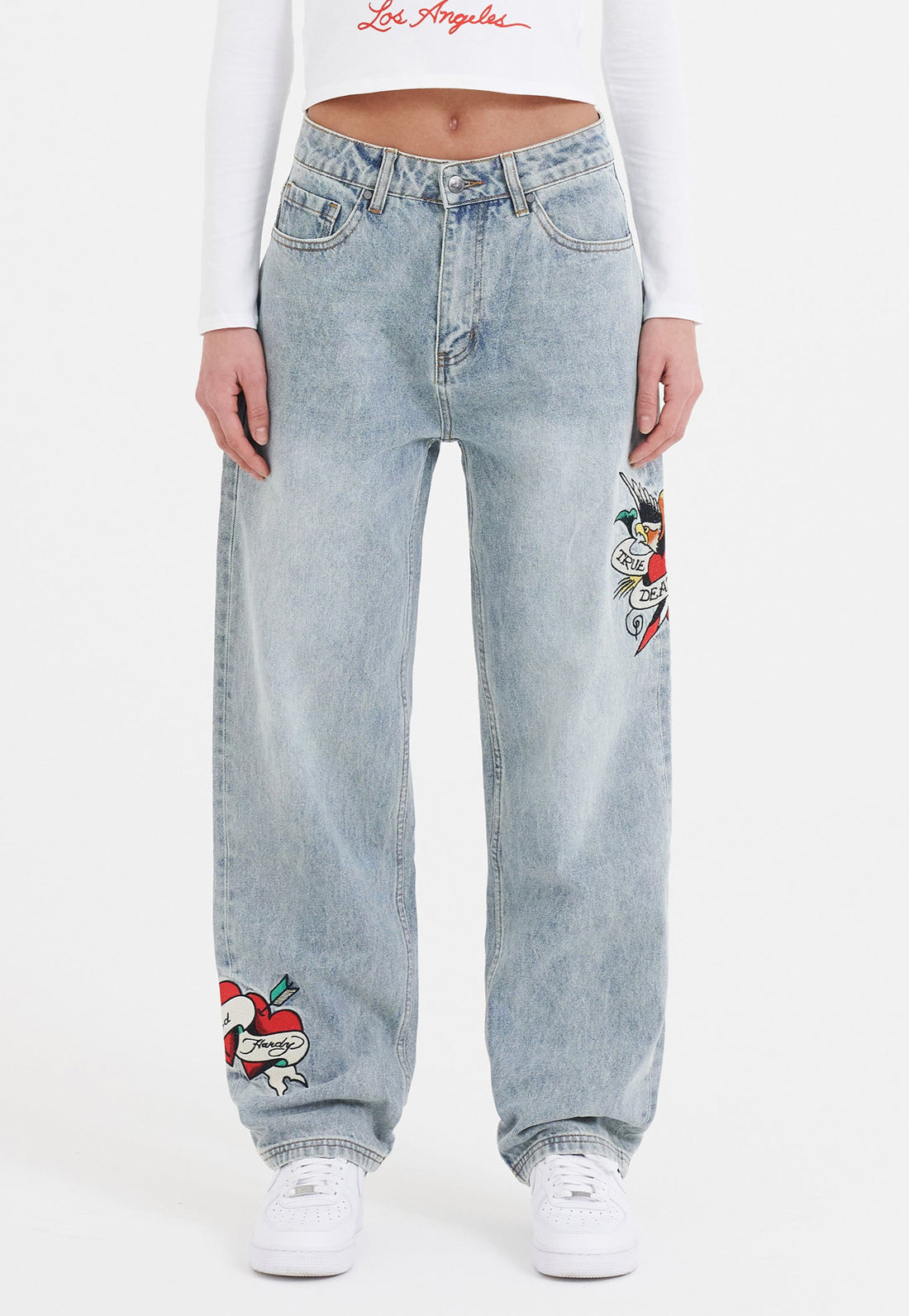 Womens True-Til-Death Relaxed Fit Denim Trousers Jeans - Bleach – Ed ...