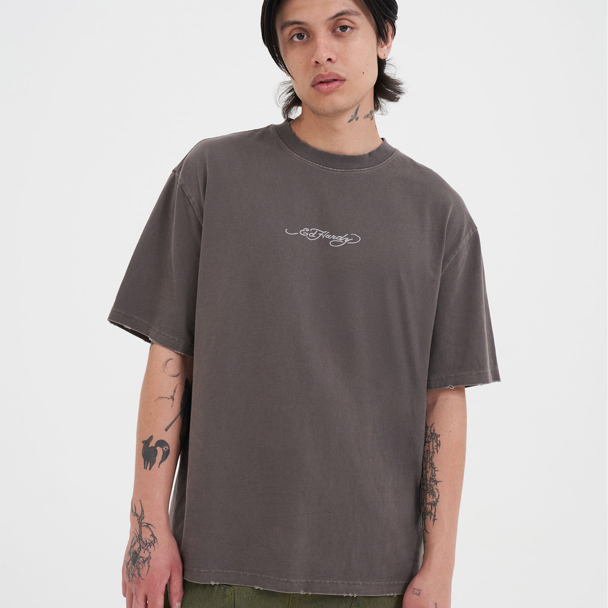 Mens Cobra Rising Relaxed T-Shirt - Brown – Ed Hardy UK