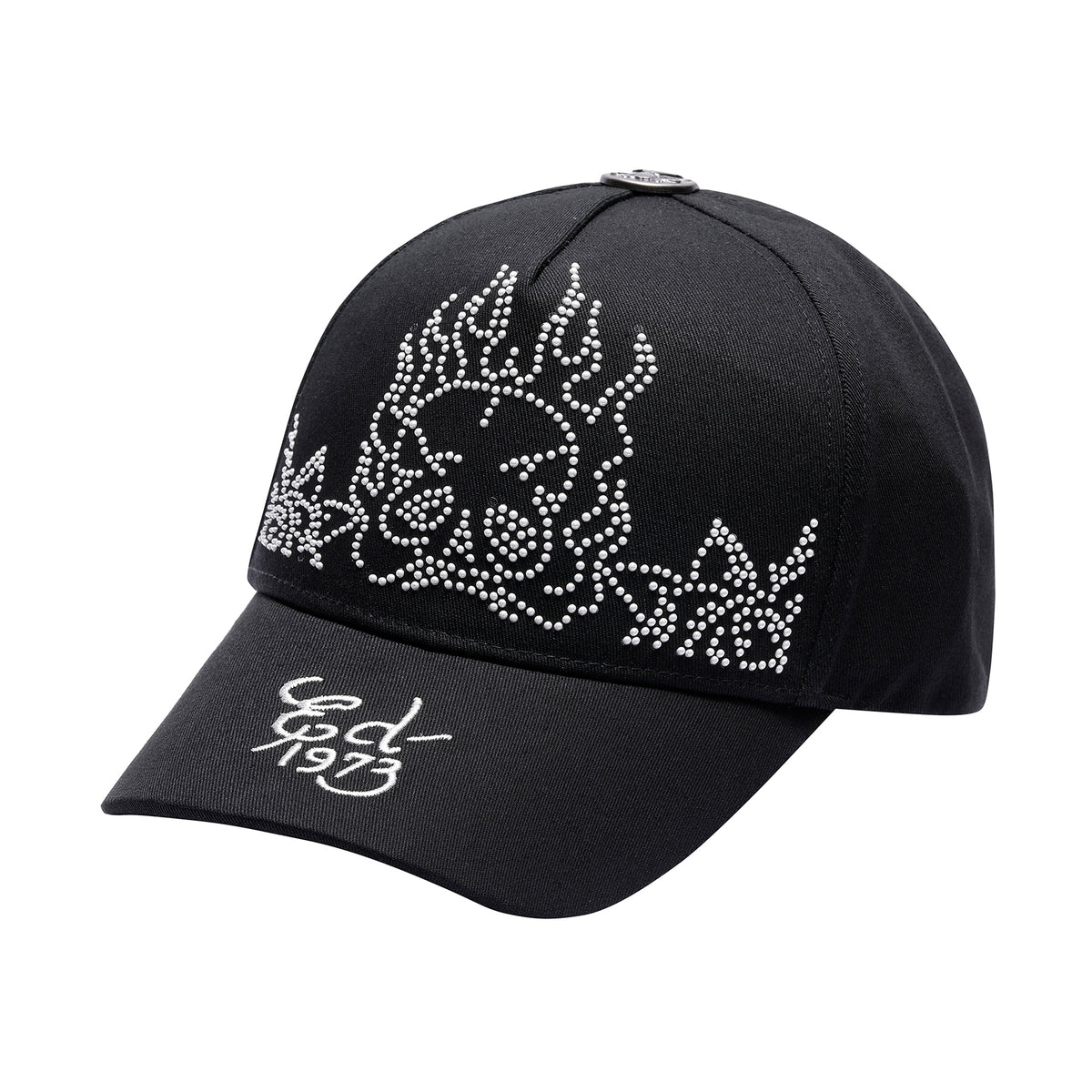 Unisex Flaming Skull 6 Panel Pearl Cap - Black – Ed Hardy UK